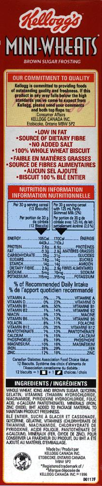 Reading The Side of a Mini Wheats Cereal Box